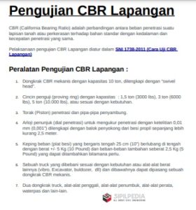Pengujian CBR Lapangan | Sipilpedia