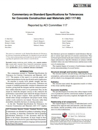 Commentary on Standard Specifications for Tolerances for Concrete ...