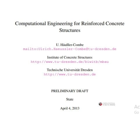 Computational Engineering For Reinferced Concrete Structures | Sipilpedia