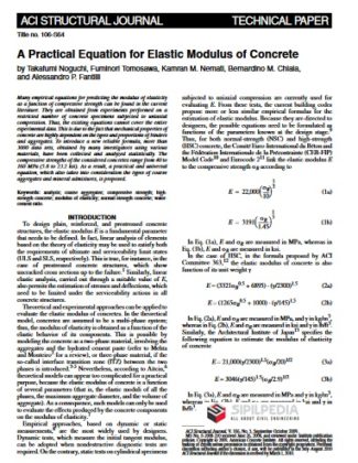 A Practical Equation for Elastic Modulus of Concrete | Sipilpedia