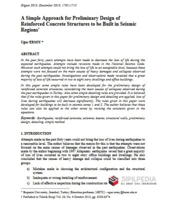 A Simple Approach for Preliminary Design of Reinforced Concrete ...
