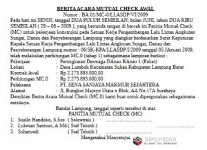 BERITA ACARA MUTUAL CHECK AWAL | Sipilpedia