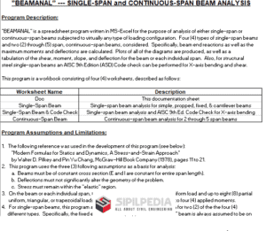 BEAMANAL – SINGLE – SPAN and CONTINUOUS – SPAN BEAM ANALYSIS | Sipilpedia