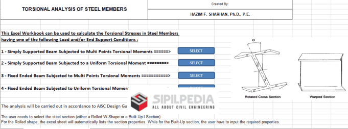 Torsional Analysis of Steel Members | Sipilpedia