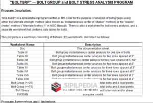 BOLTGRP – BOLT GROUP and BOLT STRESS ANALYSIS PROGRAM | Sipilpedia
