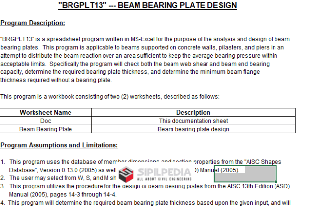 BRGPLT13 – BEAM BEARING PLATE DESIGN | Sipilpedia