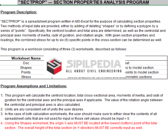 SECTPROP – SECTION PROPERTIES ANALYSIS PROGRAM | Sipilpedia