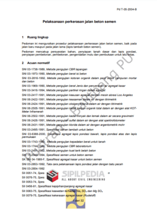 Pedoman Pelaksanaan Perkerasan Jalan Beton Semen Sipilpedia