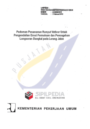 Pedoman Penanaman Rumput Vetiver untuk Pengendalian Erosi Permukaan dan ...