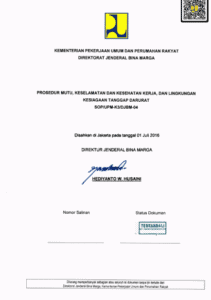 SOP/UPM-K3/DJBM-04 tentang Prosedur Mutu, Keselamatan dan Kesehatan ...