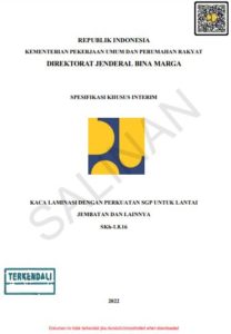 SKh-1.8.16 Kaca Laminasi dengan Perkuatan SGP untuk Lantai Jembatan dan Lainnya | Sipilpedia