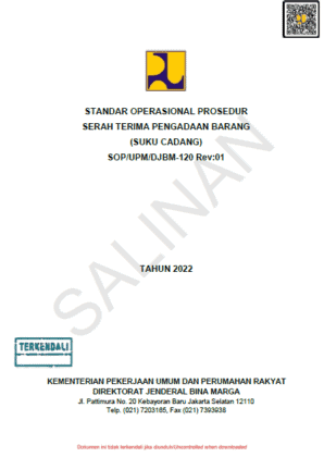 SOP/UPM/DJBM-120 Rev:01 Standar Operasional Prosedur Serah Terima Pengadaan Barang (Suku Cadang ...