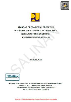 SOP/UPM-K3/DJBM-05 Rev:01 Standar Operasional Prosedur Inspeksi ...