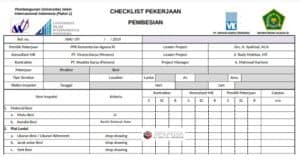 FORM CHECKLIST PEKERJAAN PEMBESIAN | Sipilpedia