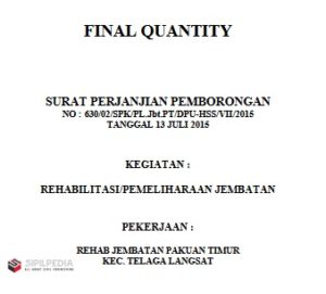 FINAL QUANTITY | Sipilpedia