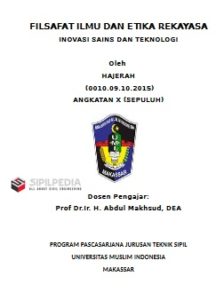 FILSAFAT ILMU DAN ETIKA REKAYASA INOVASI SAINS DAN TEKNOLOGI | Sipilpedia