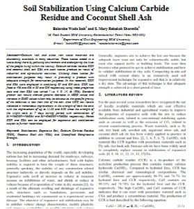 Soil Stabilization Using Calcium Carbide Residue and Coconut Shell Ash ...