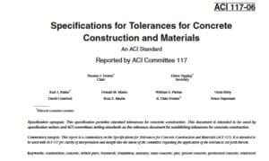 ACI 117-06 Specifications for Tolerances for Concrete Construction and ...