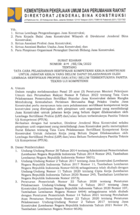 Surat Edaran Direktur Jenderal Bina Konstruksi Nomor 214/SE/Dk/2022 | Sipilpedia