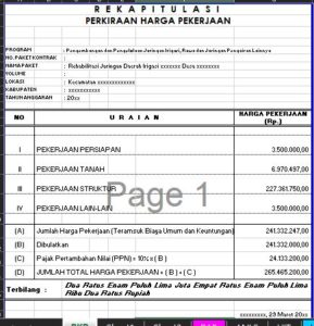 Gambar dan Rab Rahabilitasi Daerah Irigasi Desa | Sipilpedia