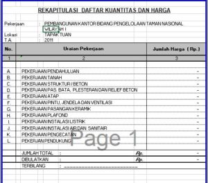 RAB PEMBANGUNAN KANTOR BIDANG | Sipilpedia