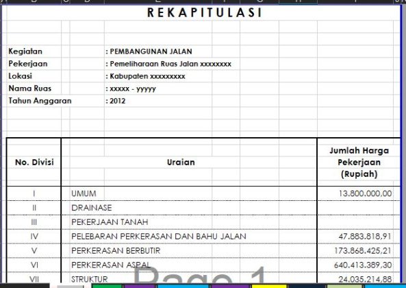 Rab dan Gambar Pebangunan Jalan Aspal | Sipilpedia