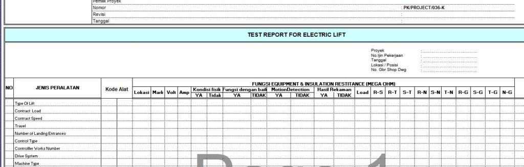 Form-test report for Electric Lift | Sipilpedia