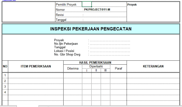 Form-Inspeksi pengecatan | Sipilpedia