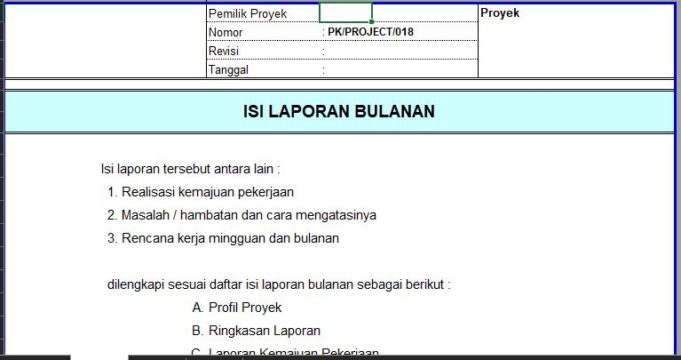 Form-Isi laporan bulanan | Sipilpedia