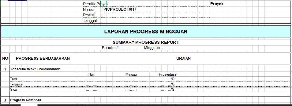Form-Laporan Progress Mingguan | Sipilpedia