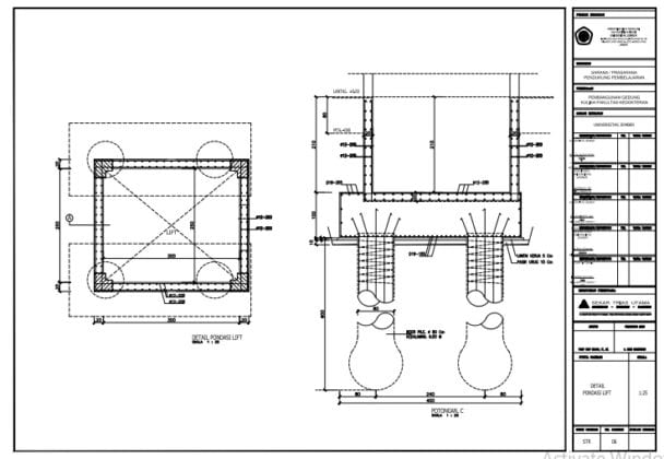 GAMBAR DETAIL PONDASI LIFT | Sipilpedia