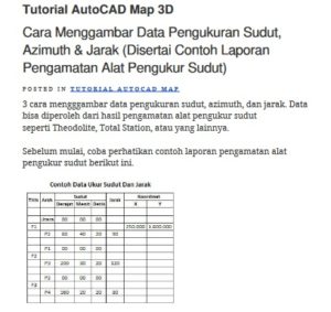Tutorial AutoCAD Map 3D Cara Menggambar Data Pengukuran Sudut, Azimuth & Jarak (Disertai Contoh ...