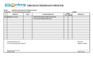 FORM CHECKLIST PEKERJAAN STRUKTUR | Sipilpedia
