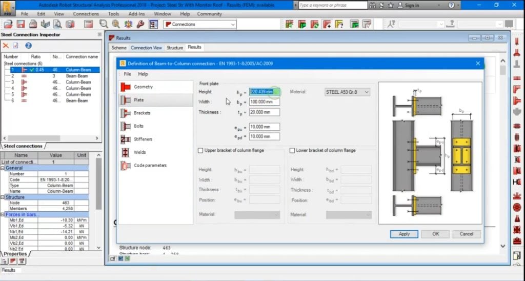 Connection Design in Robot Structural Analysis | Sipilpedia
