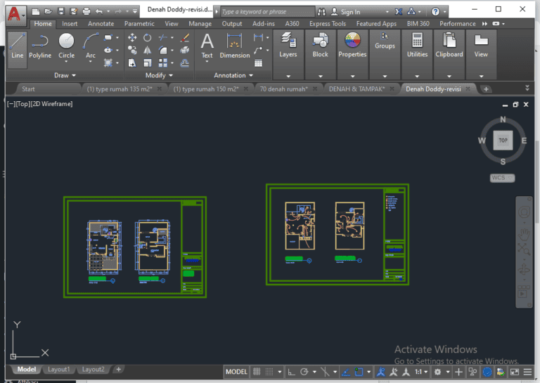 Denah dan Gambar CAD Desain Rumah Tinggal_Denah | Sipilpedia