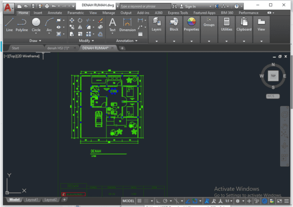 Denah dan Gambar CAD Desain Rumah Tinggal_Denah Rumah | Sipilpedia