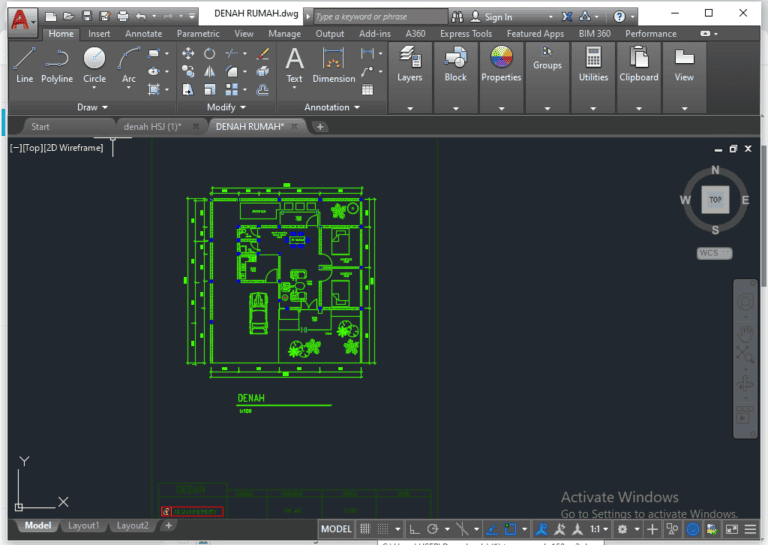 Denah dan Gambar CAD Desain Rumah Tinggal_Denah Rumah | Sipilpedia
