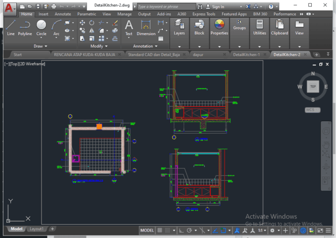 Denah dan Gambar CAD Detail Dapur_Detail Kitchen 2 | Sipilpedia