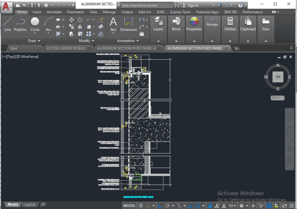 Denah dan Gambar CAD Arsitek _ Architektural ALUMINIUM SECTION FIXED ...
