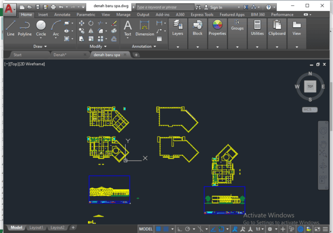 Denah dan Gambar CAD Pusat Hiburan_Denah Baru Spa | Sipilpedia