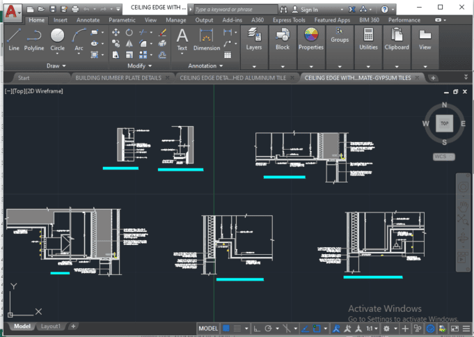 Denah dan Gambar CAD Arsitek _ Architektural CEILING EDGE WITH CURTAIN ...
