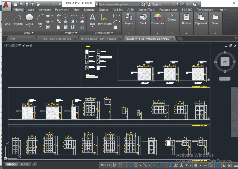 Denah dan Gambar CAD Arsitek _ Architektural DOOR TYPE ALUMINUM GLAZING ...