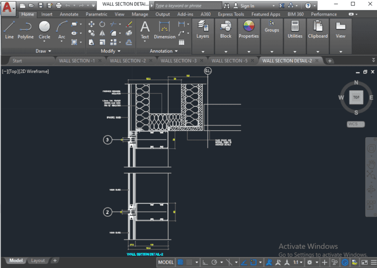 Denah dan Gambar CAD Arsitek _ Architektural WALL SECTION DETAIL-2 ...