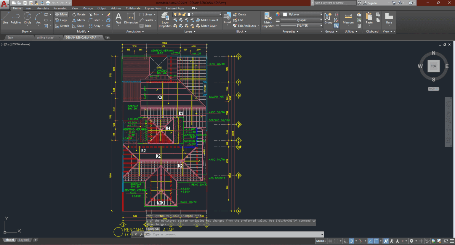 Denah dan Gambar CAD Arsitek Gambar Kerja Rumah Tinggal 2LT_DENAH ...