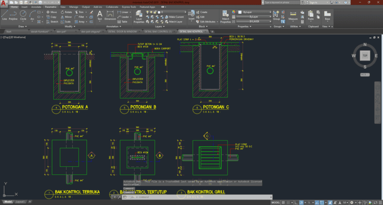 Denah dan Gambar CAD Arsitek Gambar Kerja Rumah Tinggal 2LT_DETAIL BAK ...