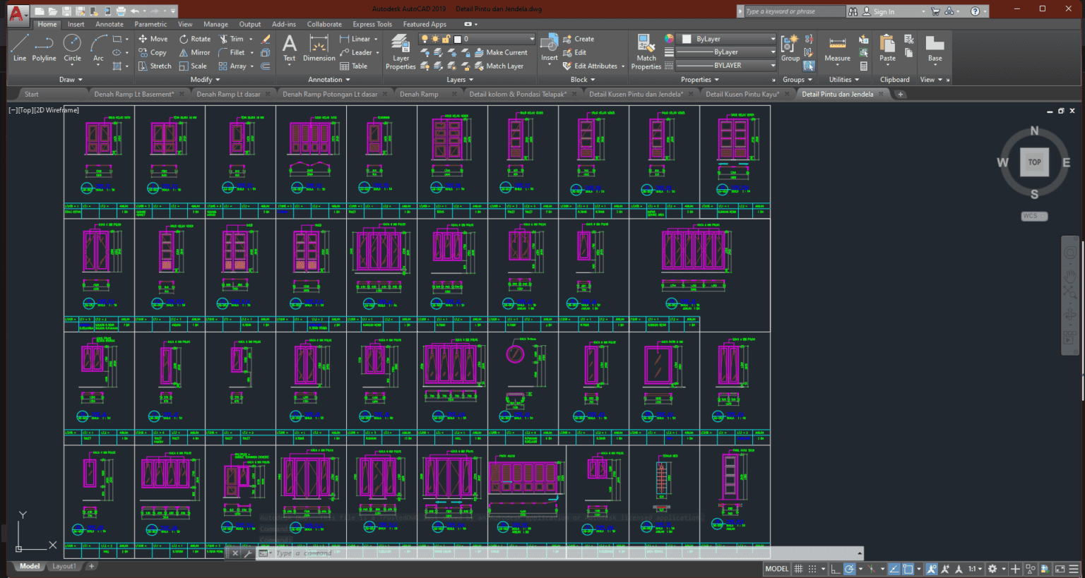 Denah dan Gambar CAD Arsitek Detail Pintu_Detail Kusen Pintu dan ...