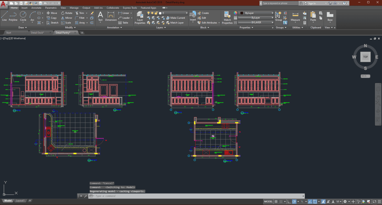 Denah dan Gambar CAD Arsitek Detail Atap_Detail Pantry | Sipilpedia