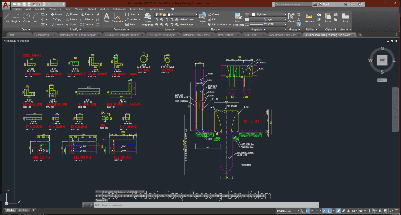 Denah dan Gambar CAD Arsitek Detail Pondasi_Detail Pondasi Tiang ...