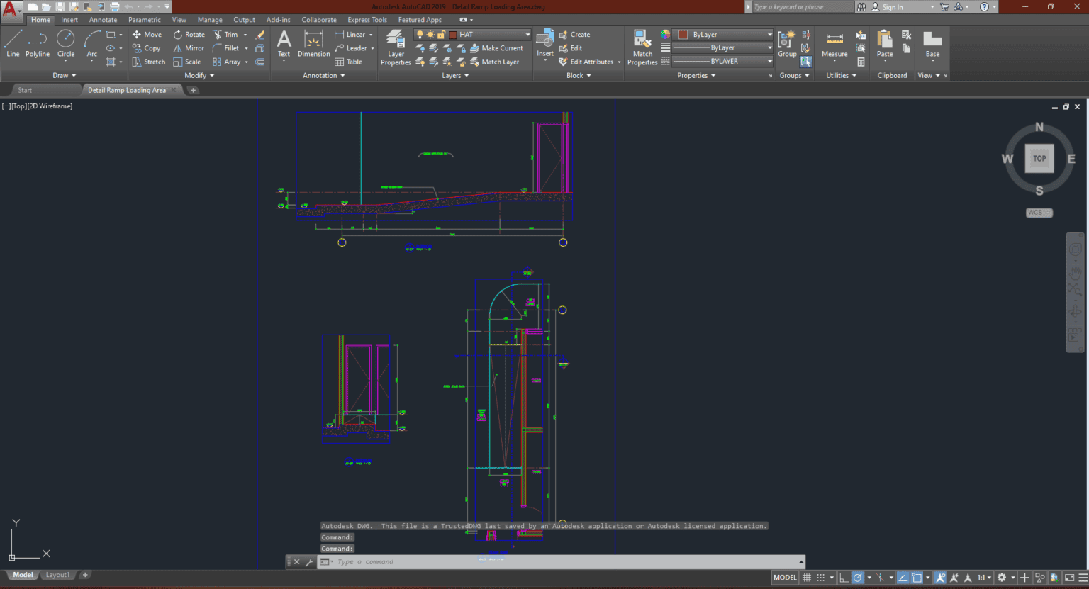 Denah dan Gambar CAD Arsitek Detail Ramp_Detail Ramp Loading Area ...