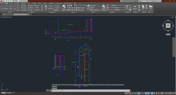 Denah dan Gambar CAD Arsitek Detail Ramp_Detail Ramp Loading Area ...